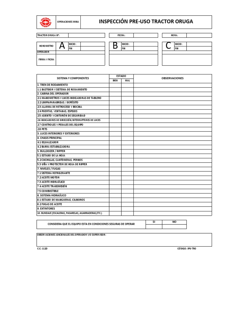 CHECK LIST TRACTOR DE Retro | PDF | Industria automotriz | Bienes ...