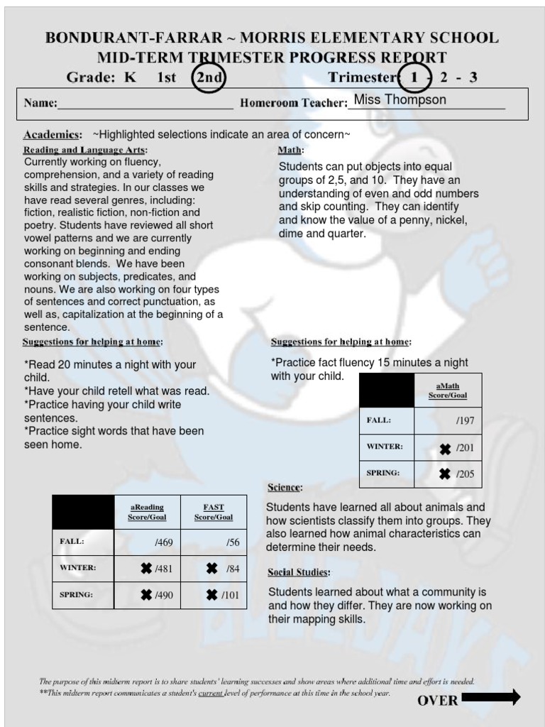 2nd Grade 2020 - 2021 Midterm 1thompson | PDF | Reading Comprehension ...