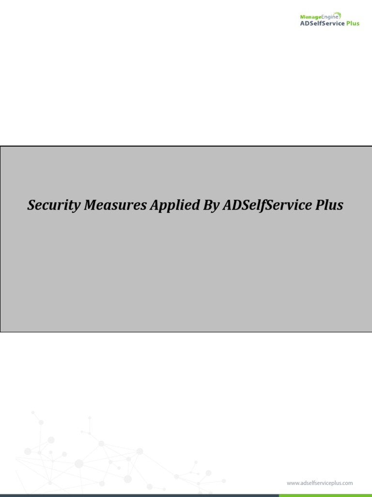 ADSelfService Plus Security Features Guide | PDF | Firewall (Computing ...
