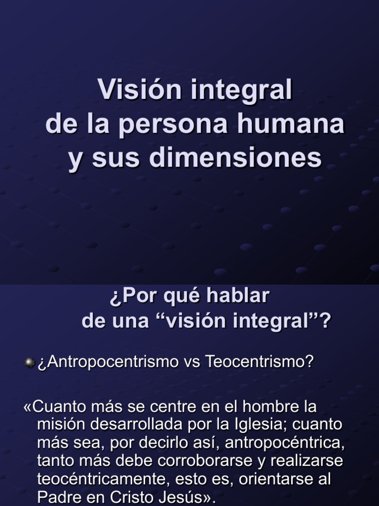 Visión Integral de La Persona Humana PDF | PDF | Alma | Cristo (título)