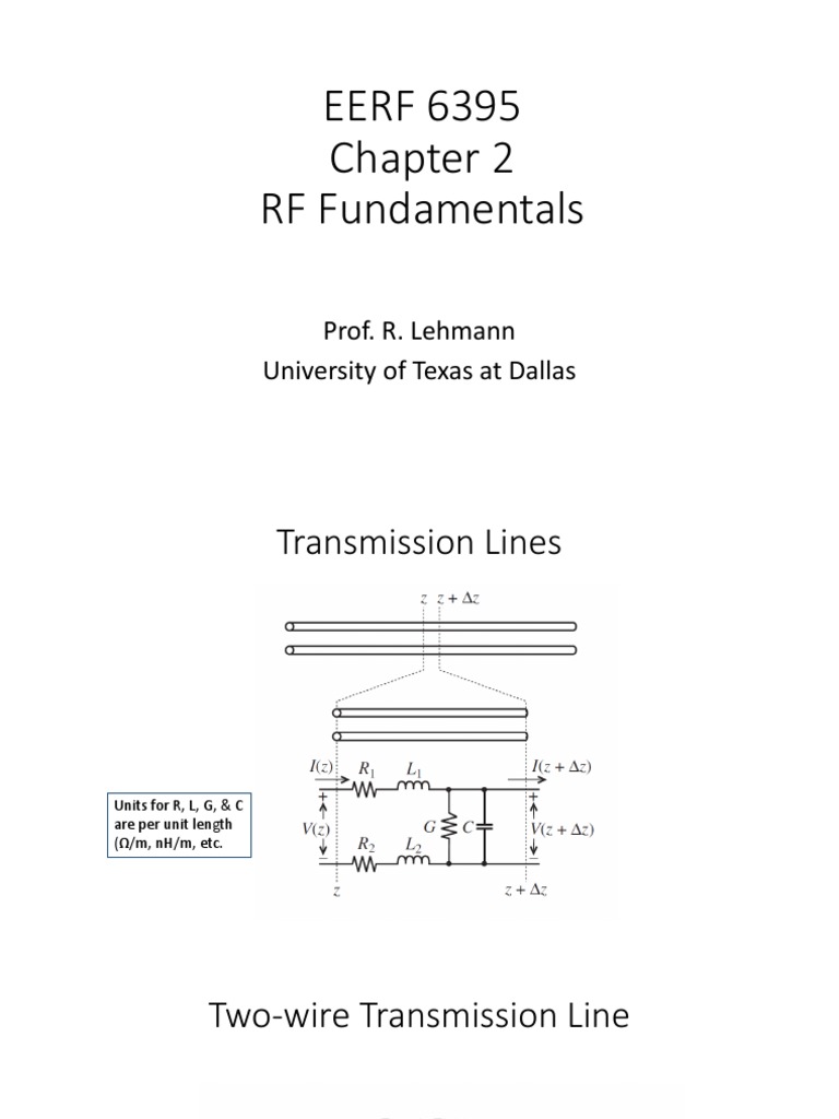 EERF 6395 Chapter 2 - RF Fundamentals | PDF | Transmission Line ...