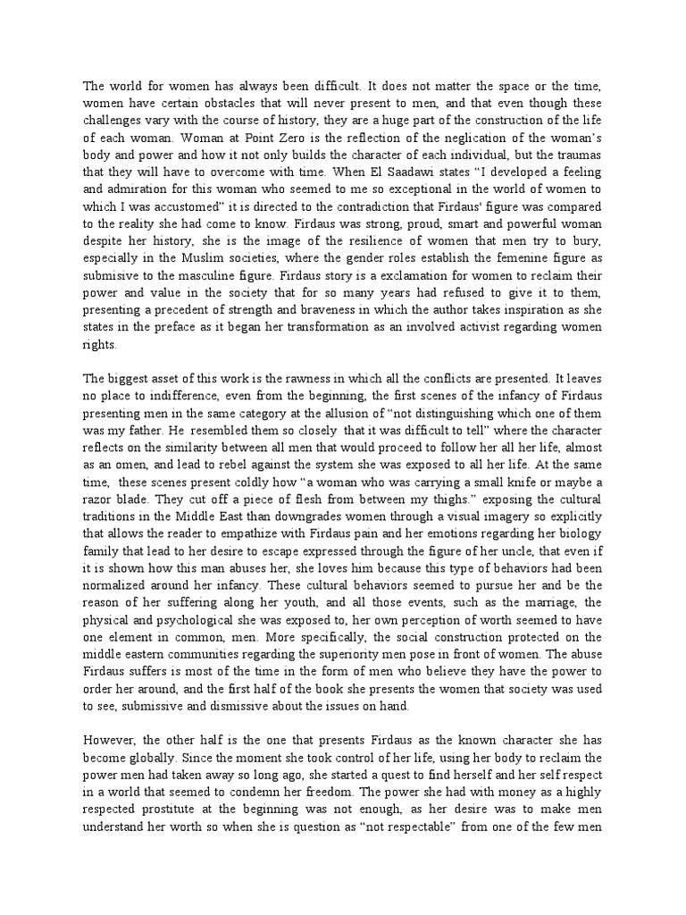 Woman at Point Zero Reflection | Download Free PDF | Psychological ...