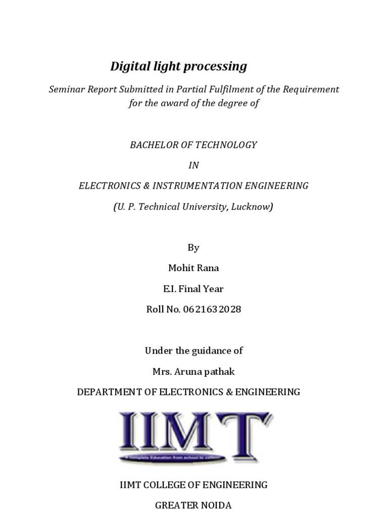 Digital Light Processing | PDF | Imaging | Information And ...