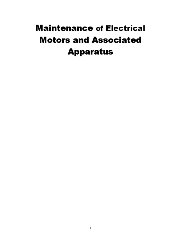 Maintenance of Electrical Motors 1.5 | PDF | Electric Motor | Transformer