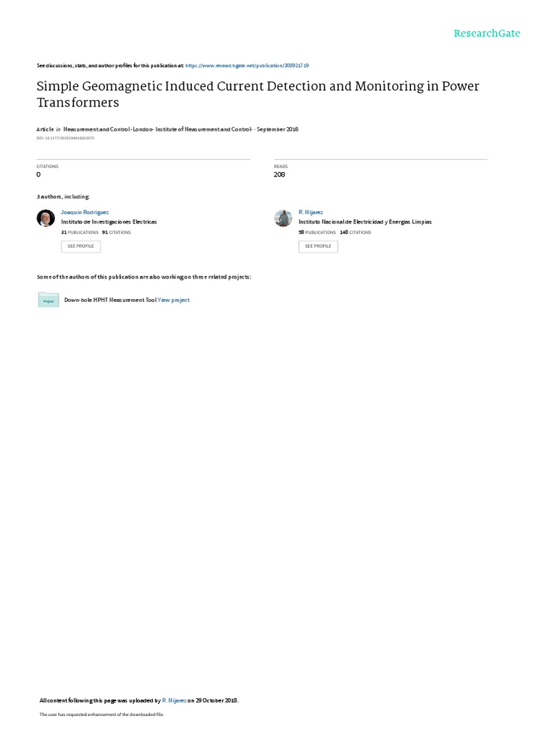 Simple Geomagnetic Induced Current Detection and M | PDF | Transformer ...