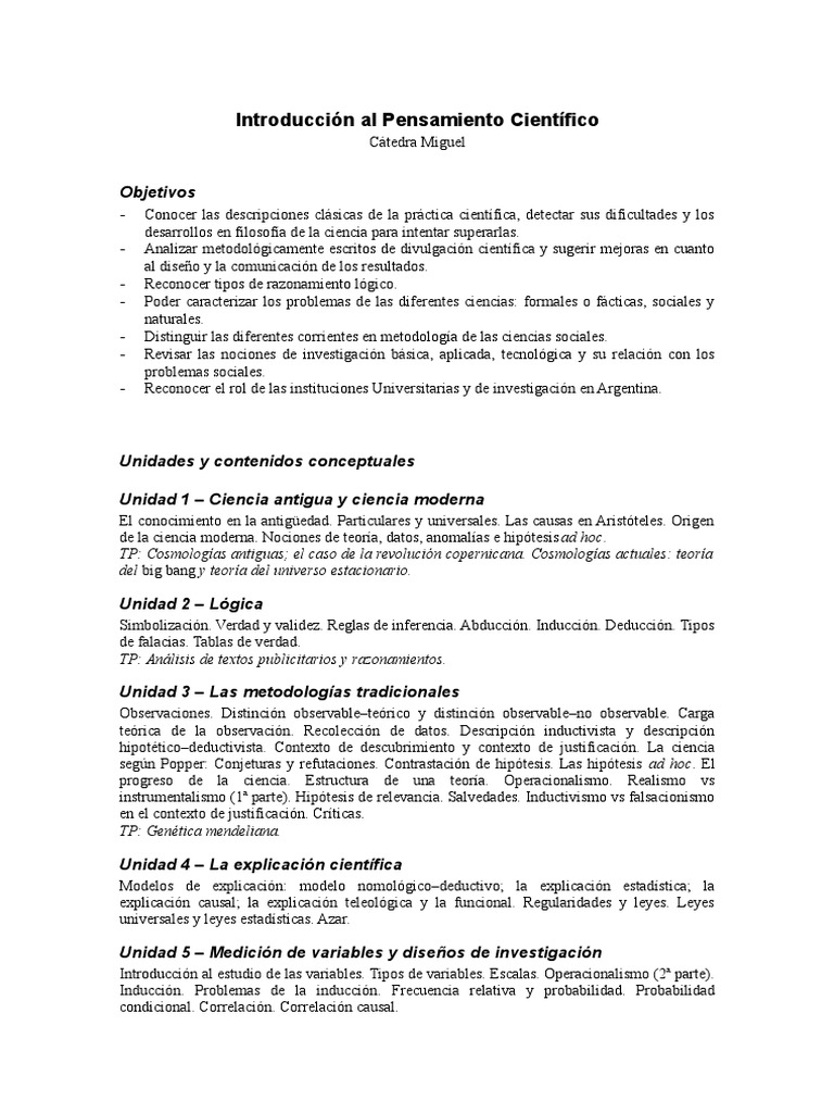 Programa Ipc Miguel 2020 | PDF | Razonamiento inductivo | Teoría