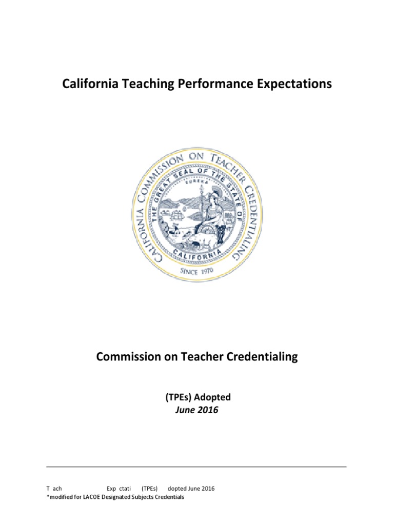 TPEs Aligned With CSTPs (Modified For DS Credentials) | PDF ...