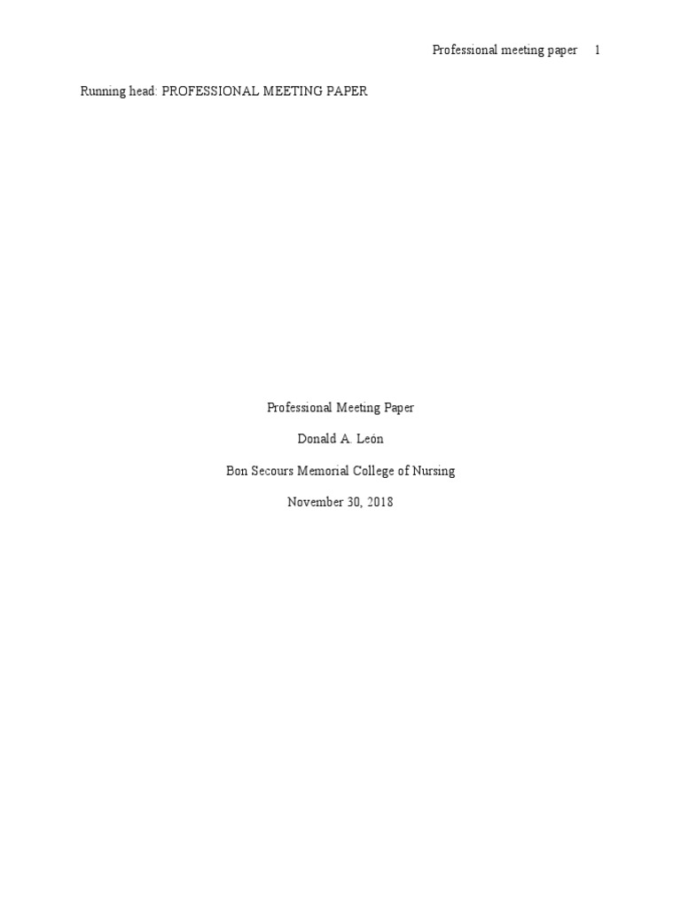 Professional Meeting Paper | PDF | Nursing | Community