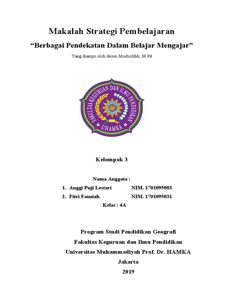 Makalah Strategi Pembelajaran | PDF