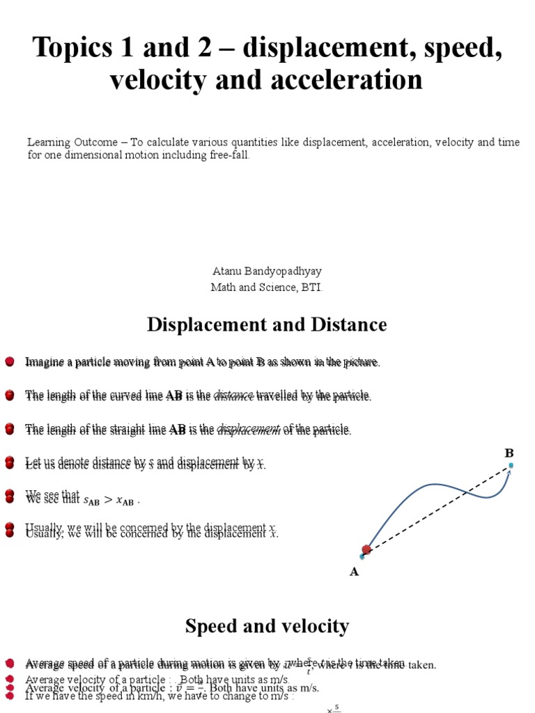 Topics 1 and 2 | PDF | Velocity | Acceleration