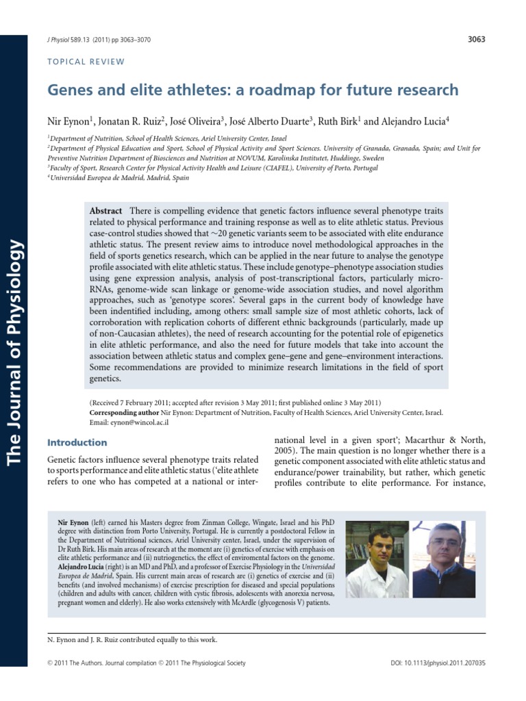Genes and Elite Athletes A Roadmap For Future Research | PDF | Genome ...