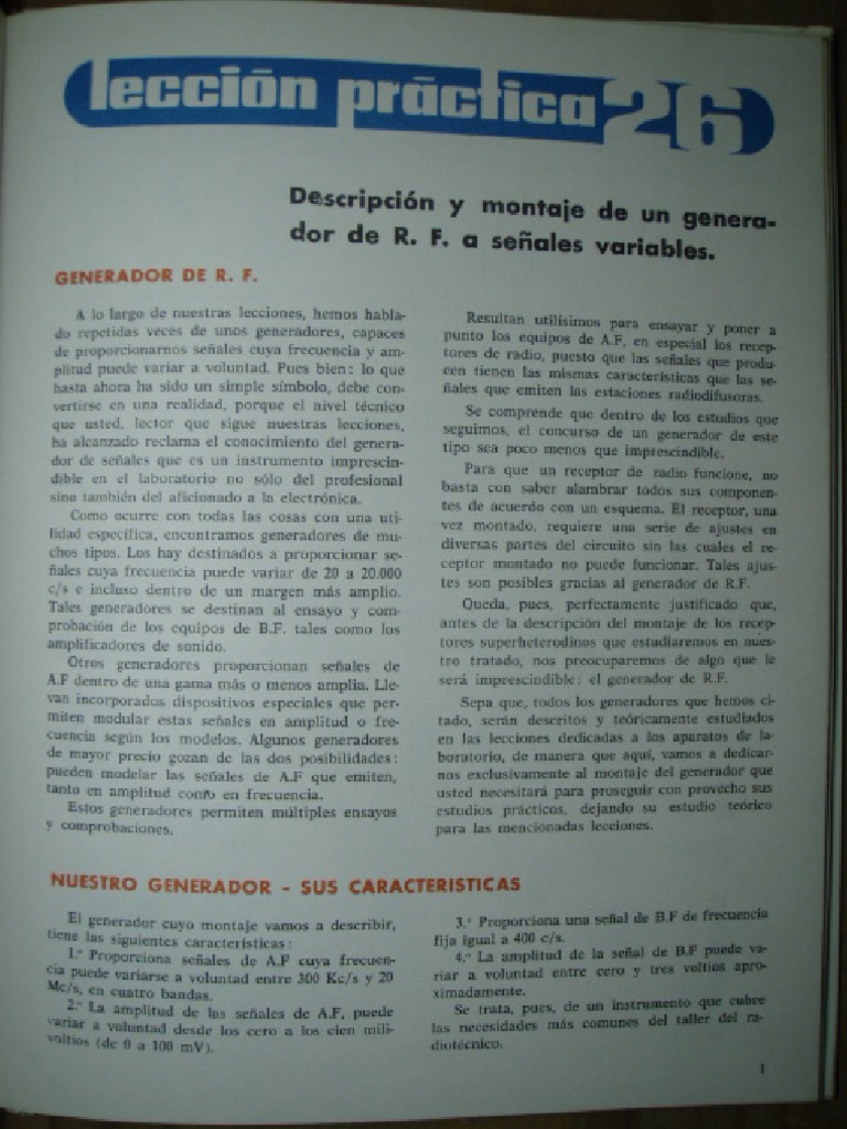 Generador RF21 - G - RF - AFHA | PDF