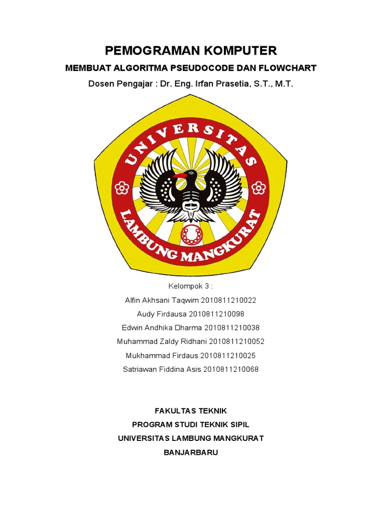 Tugas Algoritma Pseudocode Dan Flowchart Kelompok 3 | PDF