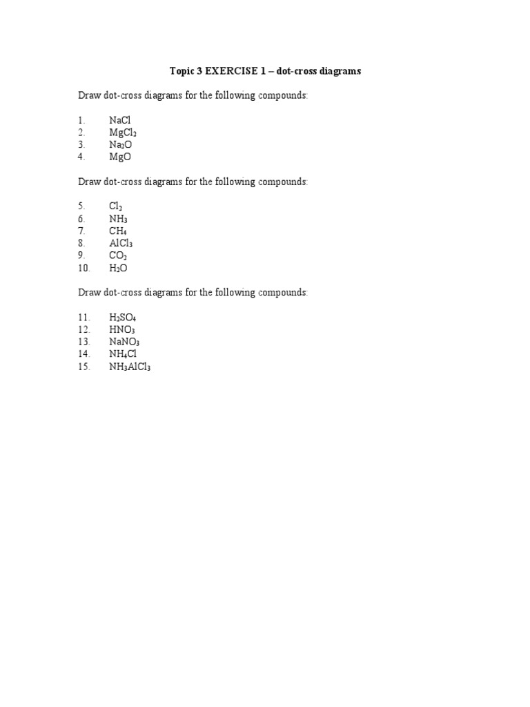 Topic 3 Exercise 1 - Dot-Cross Diagrams | PDF