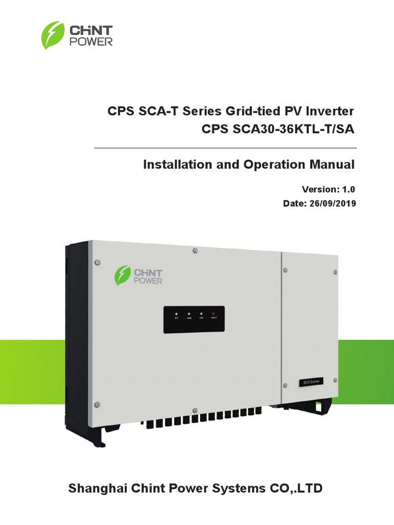 CPS DE 30TL Manual | PDF | Power Inverter | Electrical Connector