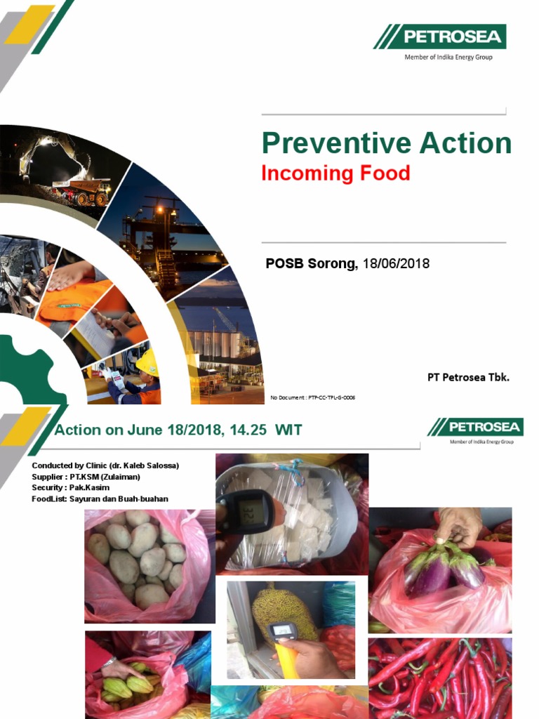 Food Safety Inspection Report - Petrosea | PDF