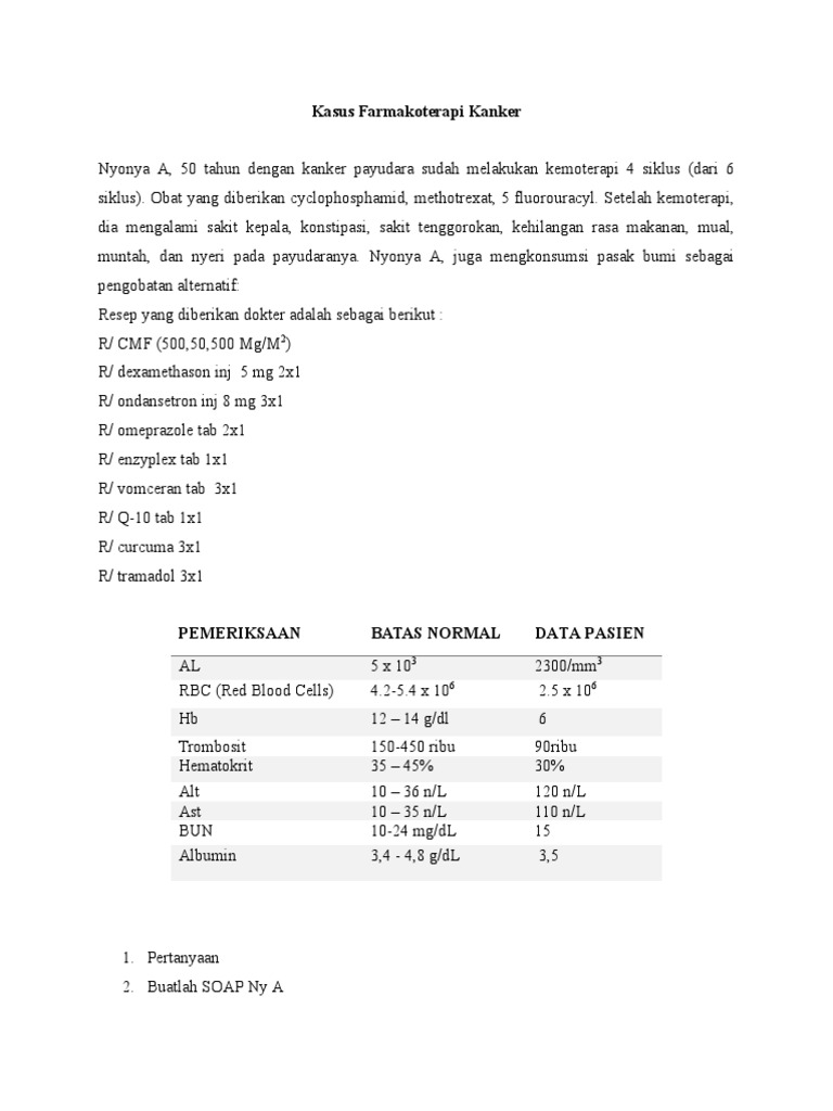 Kasus Farmakoterapi Kanker | PDF
