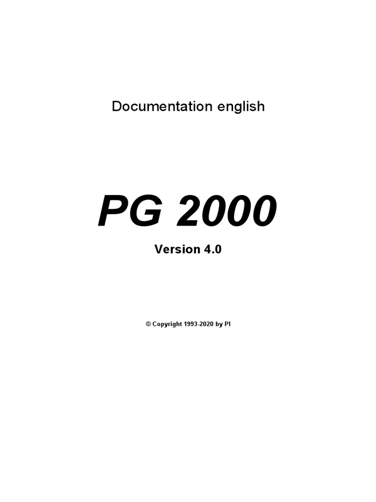 PG 2000 V4.0 | PDF | Menu (Computing) | Programmable Logic Controller