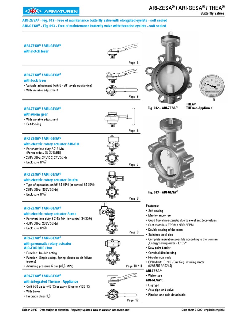 Butterfly Valves: Fig. 012 - Ari-Zesa Thea Thermo-Appliance | PDF ...