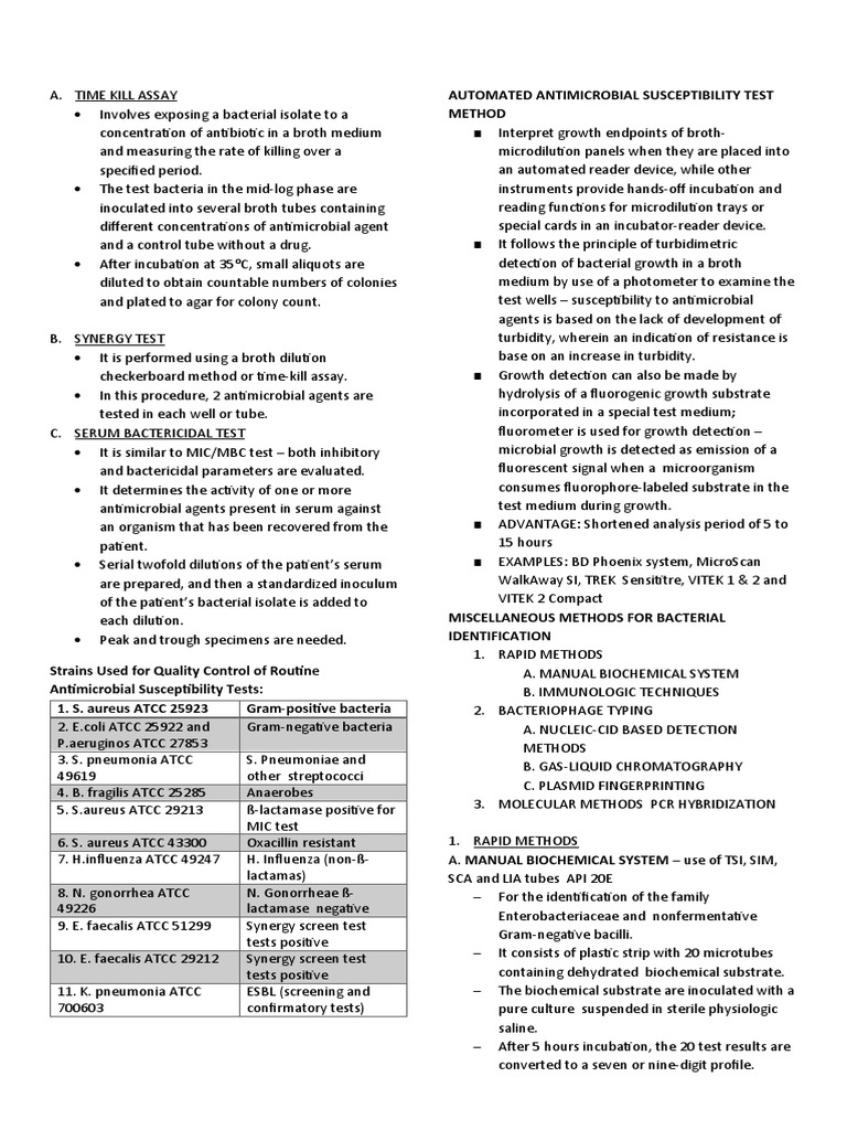 Automated Antimicrobial Susceptibility Test Method | PDF | Microbiology ...
