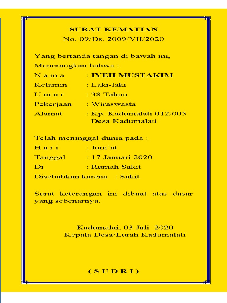 Surat Kematian | PDF