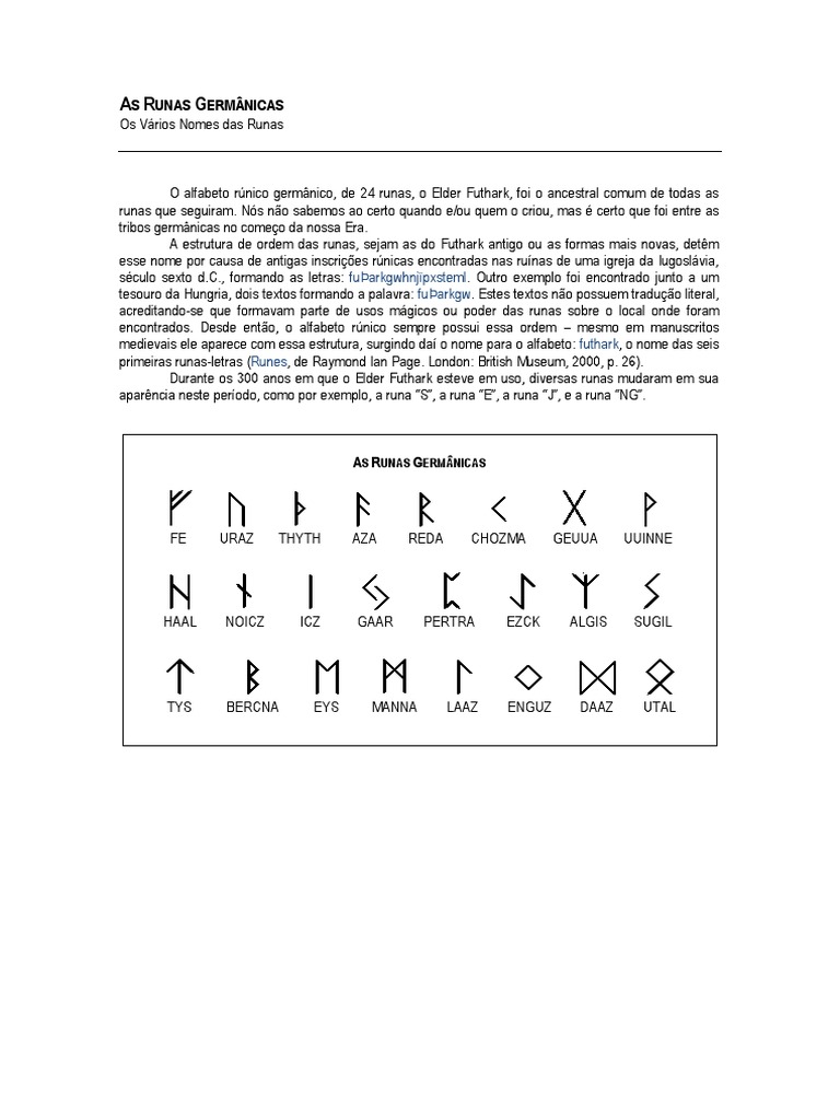Os Vários Nomes Das Runas | Download grátis PDF | Runas | Símbolos