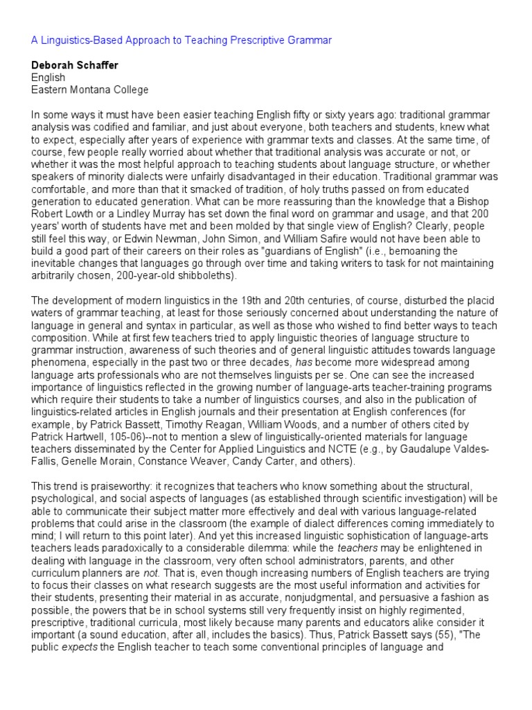 Prescriptive Grammar | PDF | English Language | Pronoun