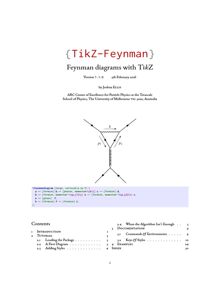 Introduction to TikZ-Feynman: A Guide to Drawing Feynman Diagrams in LaTeX | PDF | Vertex (Graph ...