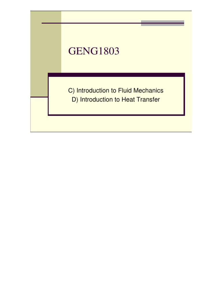 Fluid Mechanics and Heat Transfer Basics | PDF | Fluid Dynamics | Heat ...
