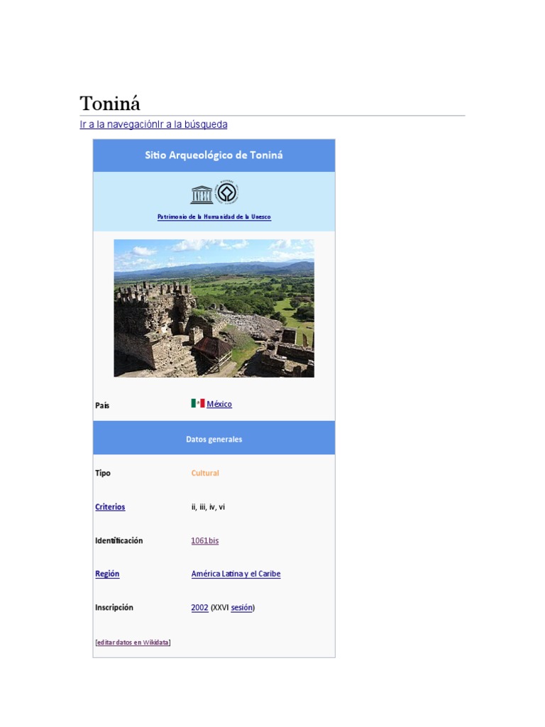 Tonina | PDF | Arqueología | Cultura (general)
