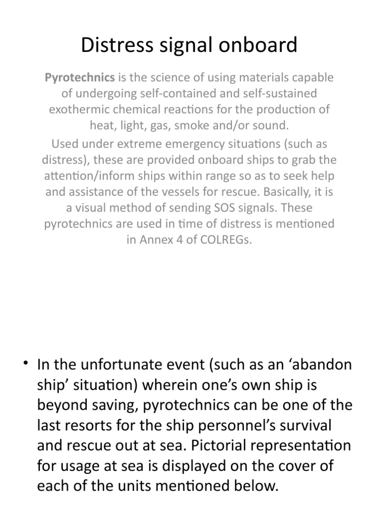 Emergency Distress Signals Onboard Ships | PDF | Telecommunications ...