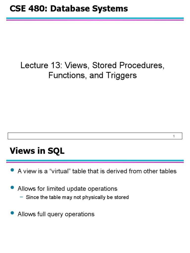 Function View Trigger Procedure | Download Free PDF | Subroutine | Databases
