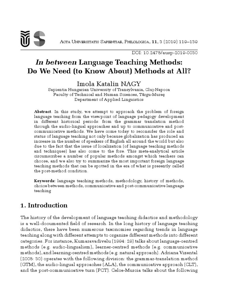 Evolution of Language Teaching Methods | PDF | Language Education ...
