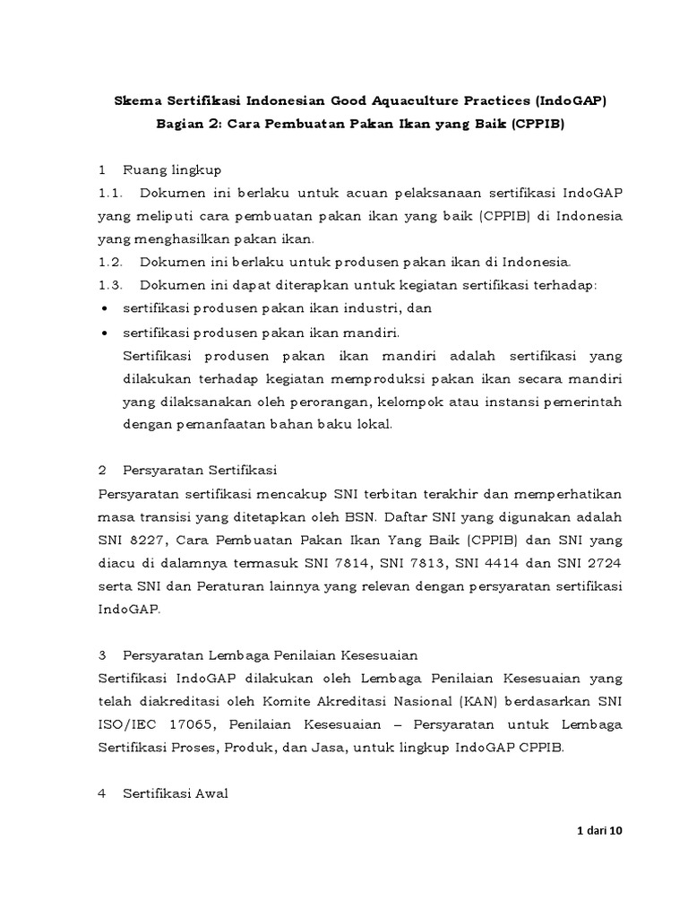Skema Sertifikasi Indogap Cppib PDF | PDF