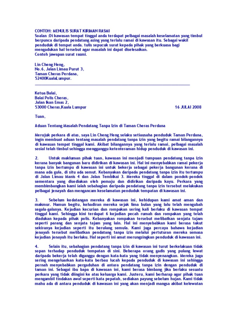 CONTOH Surat Rasmi SKM | PDF