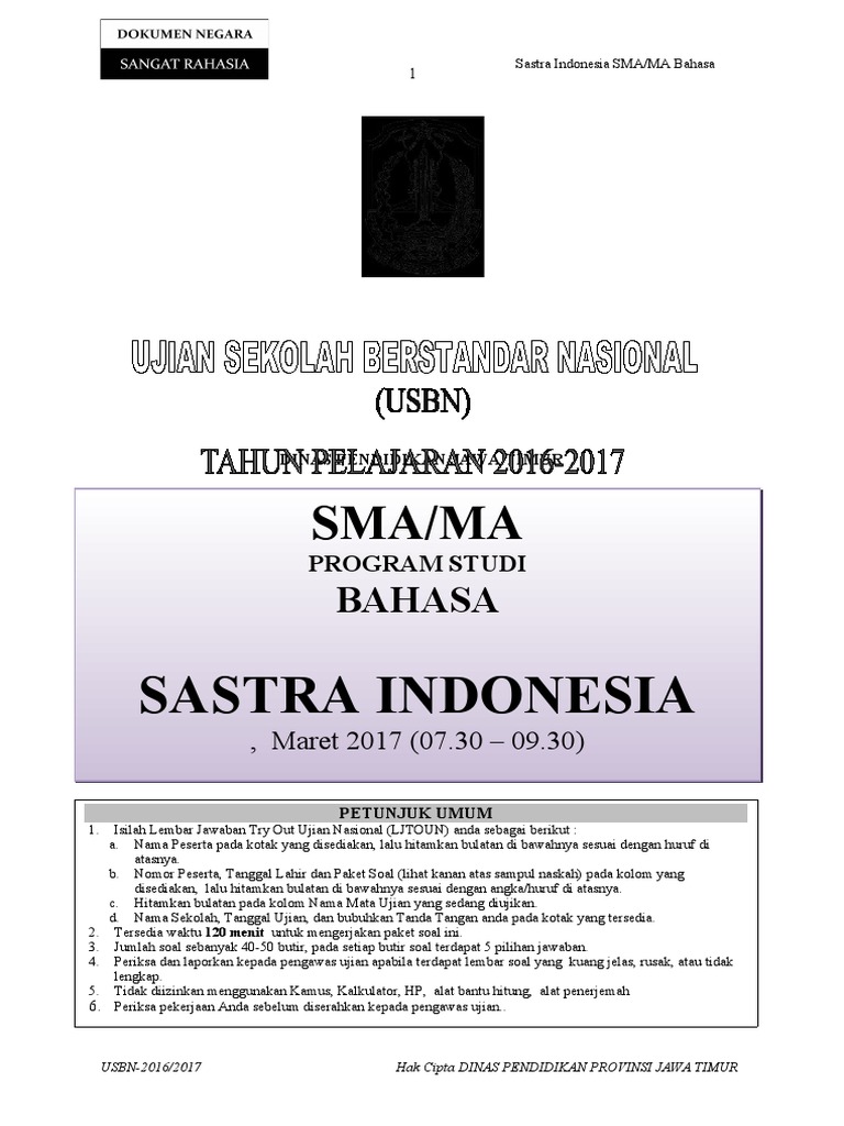 Paket Soal Sastra Peminatan Bahasa | PDF | Seni & Disiplin Bahasa