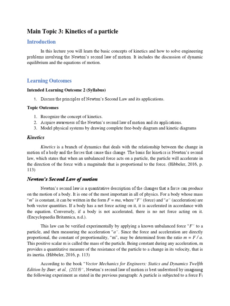 MODULE 3. Kinetics of Particles | Download Free PDF | Momentum | Force