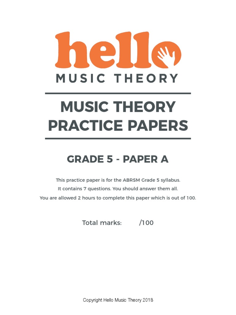 Grade 5 Practice Paper - A | PDF | Interval (Music) | Piano
