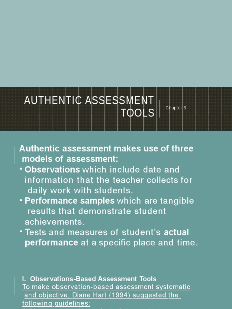 Authentic Assessment Tools | PDF