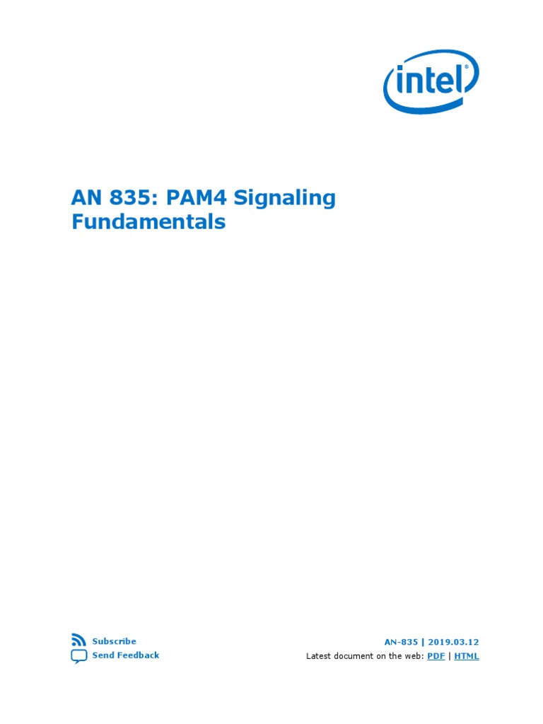 AN 835 - Intel PAM4 Signaling Basics | PDF | Signal To Noise Ratio ...