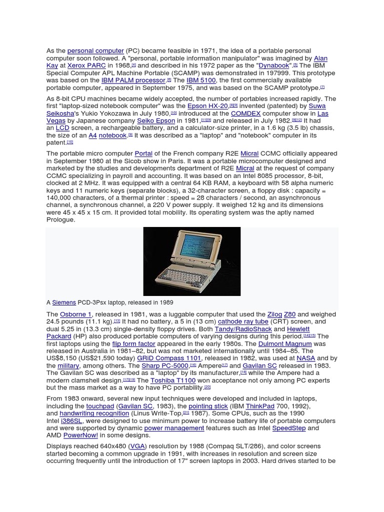 Siemens: A PCD-3Psx Laptop, Released in 1989 | PDF | Laptop | Personal ...