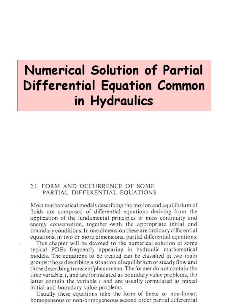 CWM N20 Numerical Solution of Partial Differential Equation Common in | PDF