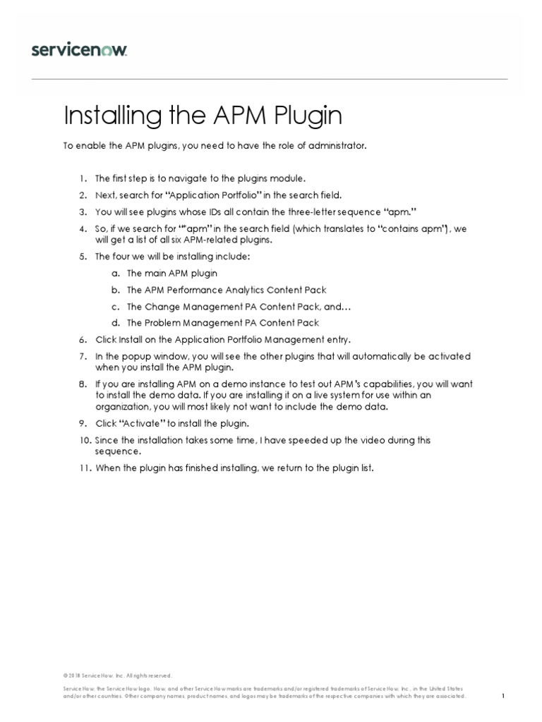 Installing APM Plugin | PDF | Business | Computers