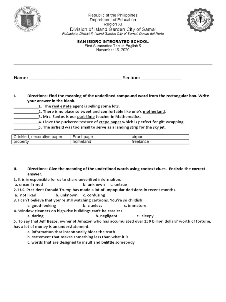 Name: - Section | PDF