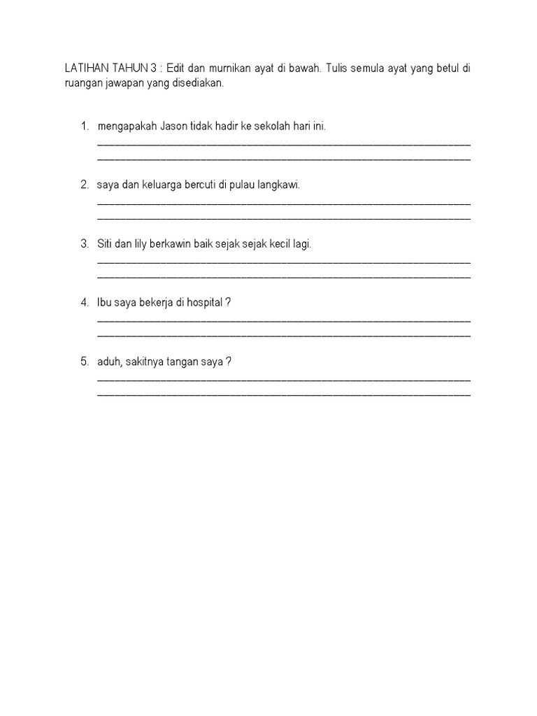 Betulkan Tanda Baca Dan Ejaan | PDF