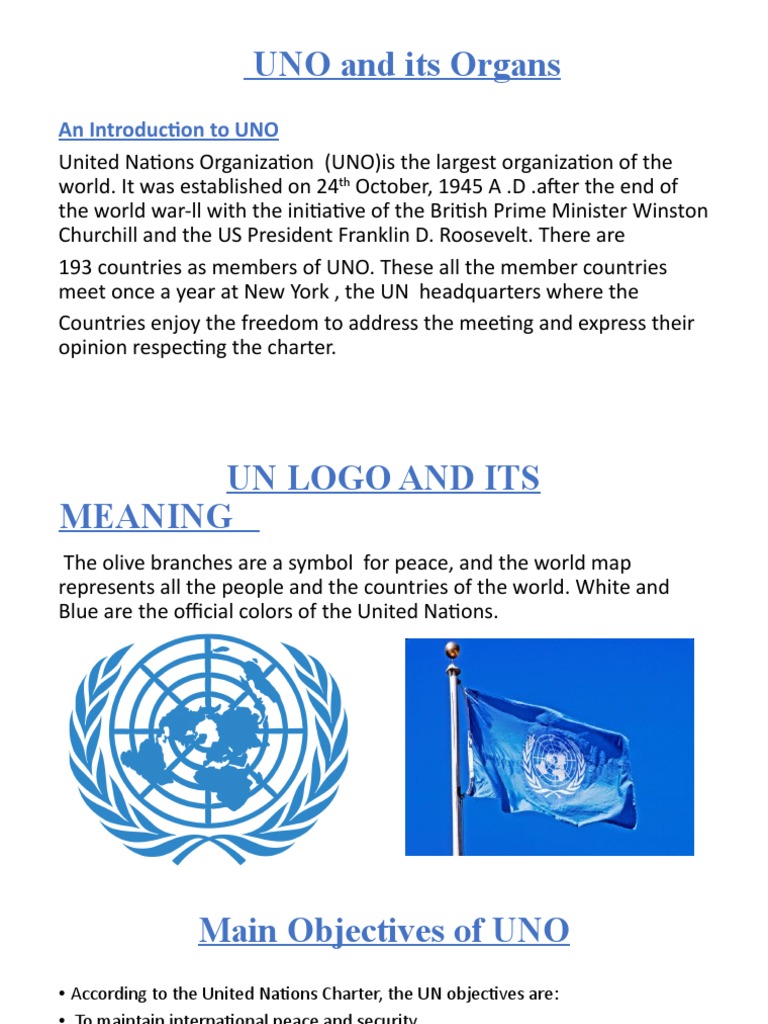 UNO and Its Organs | PDF | United Nations General Assembly | United Nations