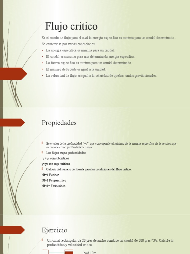 Flujo Crítico: Conceptos y Cálculos | PDF | Ciencia y matemáticas