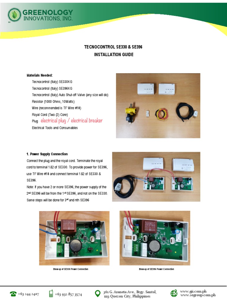 Tecnocontrol SE330 & SE396 Installation Guide | PDF | Electrical ...