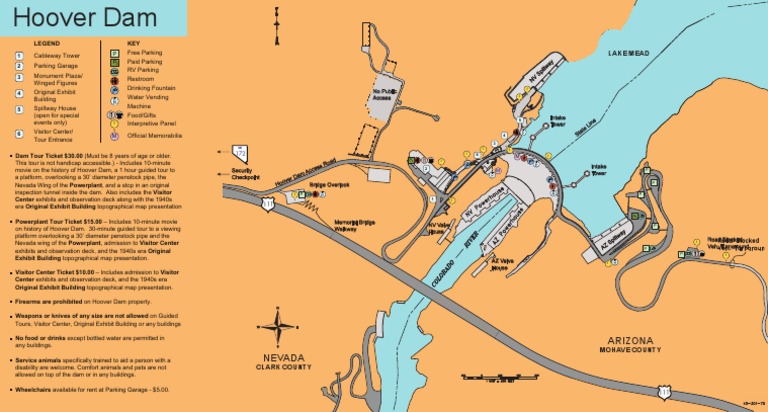 2020 Hoover Dam Map | Hoover Dam | Water
