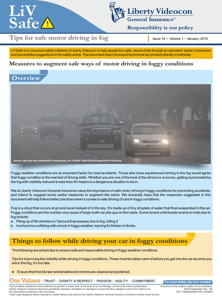 LiVSafe - Motor Driving in Fog - Ed.19 - 17 | PDF | Fog | Traffic